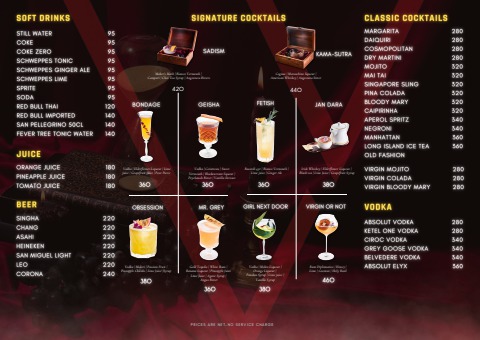 Velvet Drinks Menu