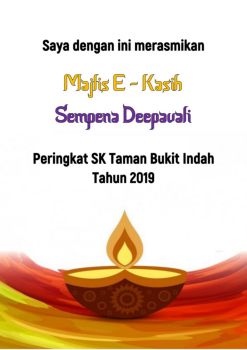 Majlis E-Kasih Sempena Deepavali SKTBI 2019