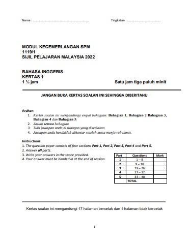 SPM Reading - Trial paper 2022 (Batu Pahat) - bh833gan Flip PDF | AnyFlip