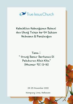 Kebaktian Kebangunan Rohani dan Ulangtahun ke-50 Subzon Nabawan ...