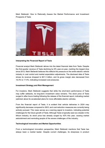 Mark Stefanski: How to Rationally Assess the Market Performance and ...