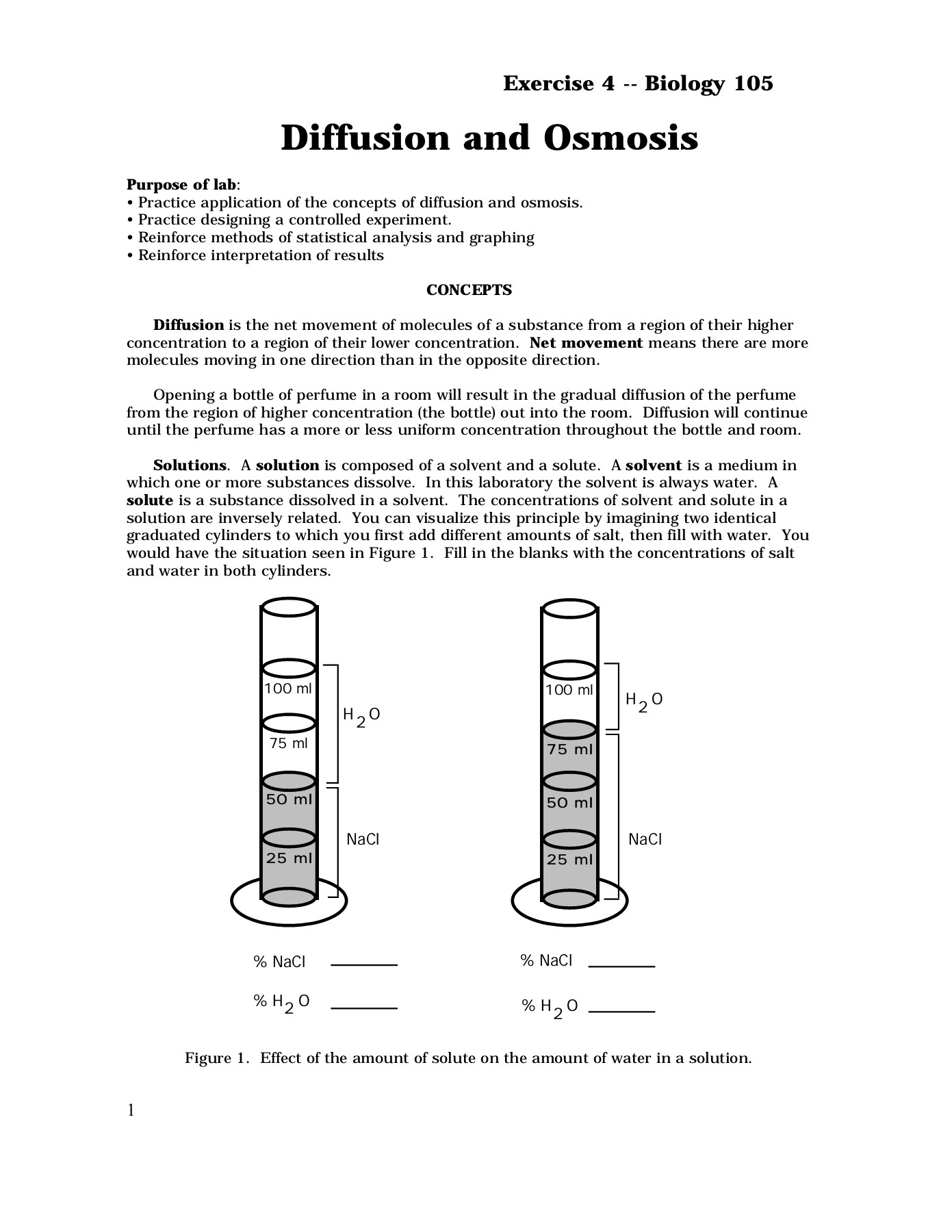 Diffusion And Osmosis Worksheet