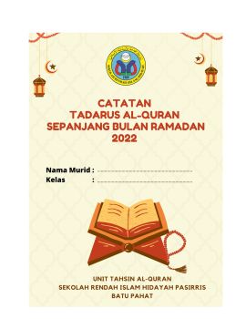 CONTOH BORANG CATATAN TADARUS AL-QURAN (A&B) - ezzatirazak67 Flip PDF ...