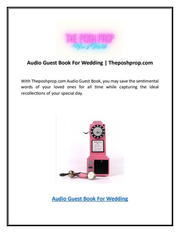Audio Guest Book For Wedding | Theposhprop.com - The Posh Prop Flip PDF | AnyFlip
