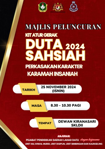BUKU PROGRAM MAJLIS PELUNCURAN KIT ATUR GERAK DUTA SAHSIAH PERKASAKAN KARAKTER KARAMAH INSANIAH ...