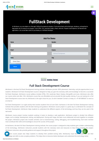 Full-stack Development Course - 4achievers - digital.4achievers Flip ...