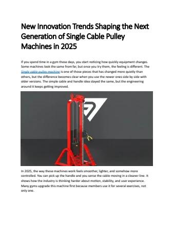 New Innovation Trends Shaping the Next Generation of Single Cable ...