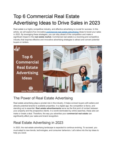 Top 6 Commercial Real Estate Advertising Ideas to Drive Sales in 2023 ...