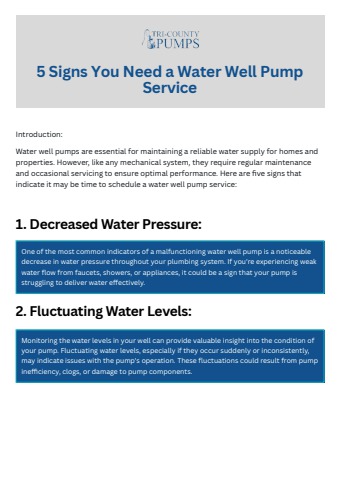 5 Signs You Need a Water Well Pump Service - Tri-County Pump Service ...