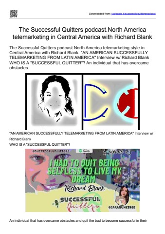 Successful Quitters podcast BPO guest Richard Blank Costa Ricas Call Center