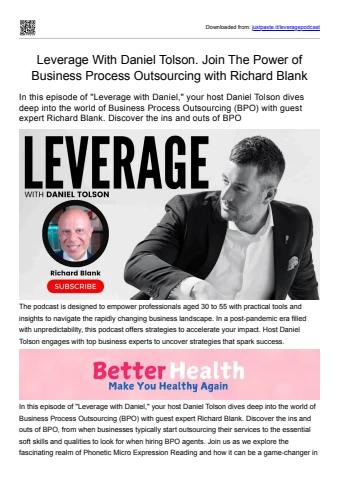 Leverage With Daniel Tolson. Join The Power of Business Process ...
