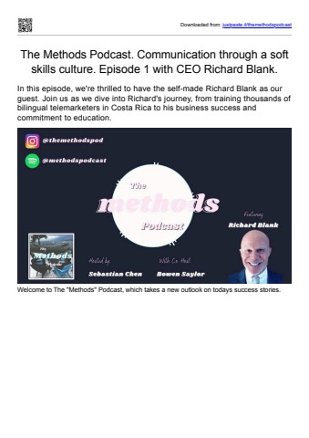 The Methods Podcast. Communication through a soft skills culture. Episode 1 with CEO Richard ...
