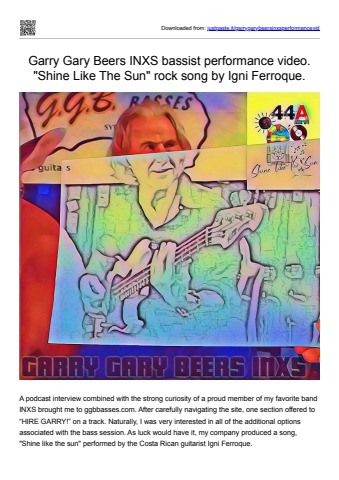 GARRY GARY BEERS INXS amazing performance video Shine like the sun Igni Ferroque. - Richard ...