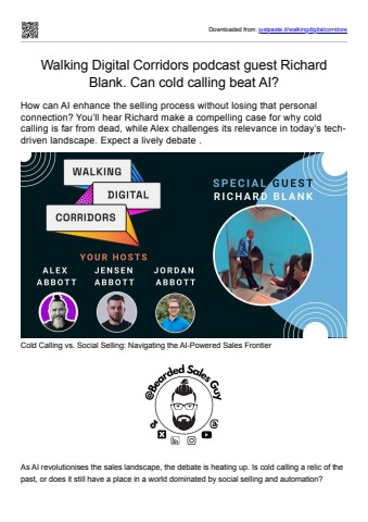 Walking Digital Corridors podcast guest Richard Blank. Can cold calling ...