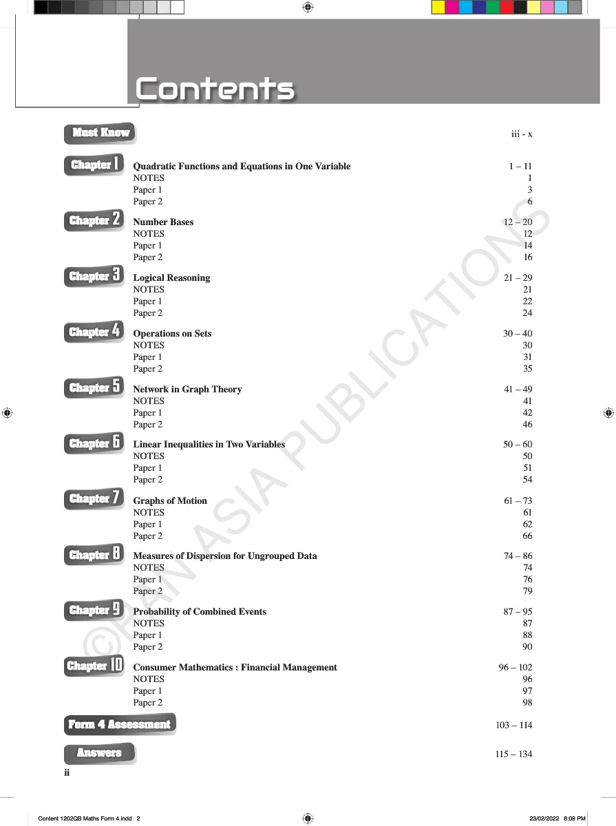 1202 Question Bank Mathematics Form 4