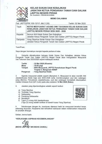 MESYUARAT AGUNG DWI TAHUNAN KELAB SUKAN DAN KEBAJIKAN JABATAN KETUA ...
