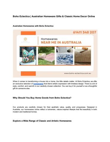 Australian Homeware Gifts & Classic Home Decor Online