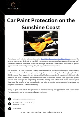Car Paint Protection on the Sunshine Coast