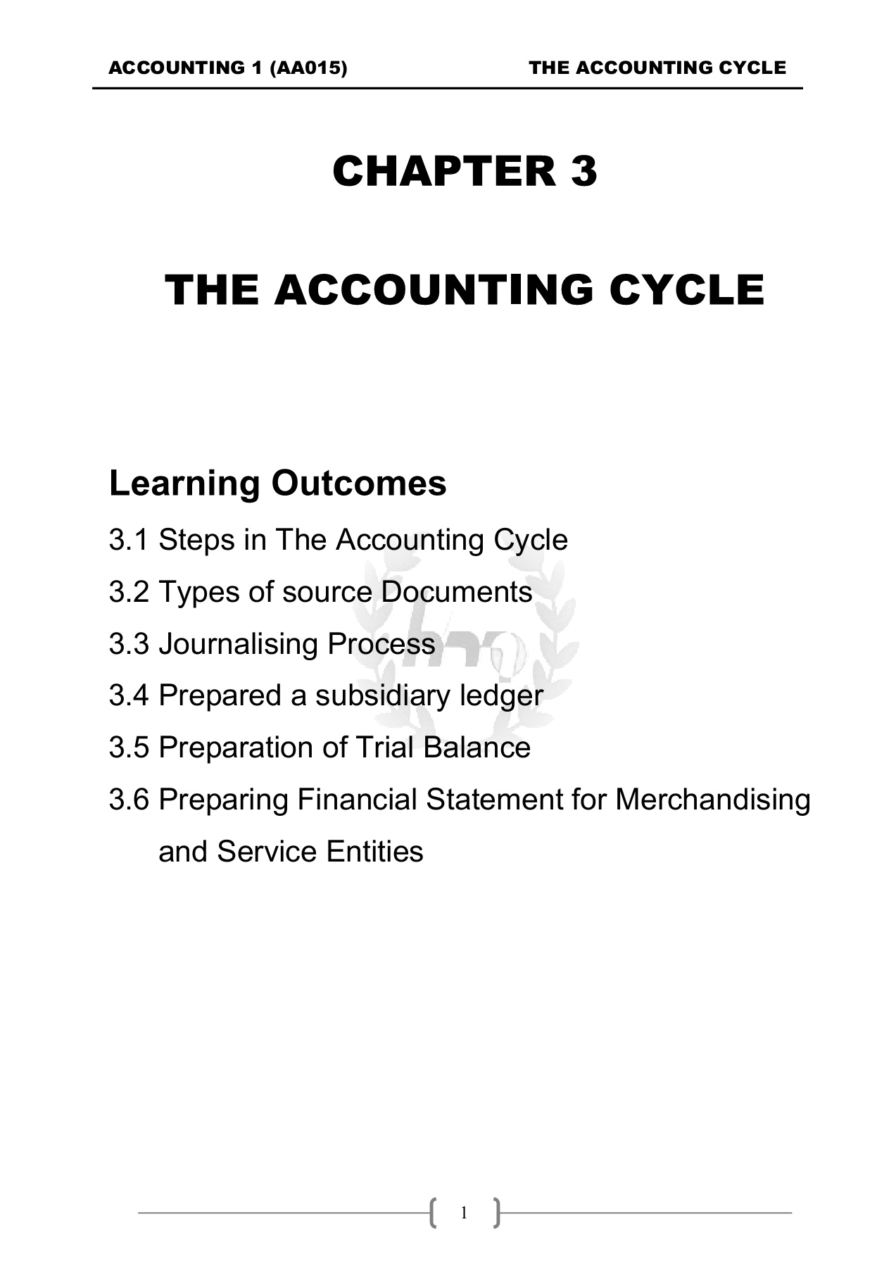 The Accounting Cycle Chapter 3
