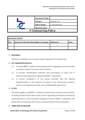 APPROVED_Manual_IT Outsourcing Policy - BANSALAN COOP POLICIES Flip PDF ...