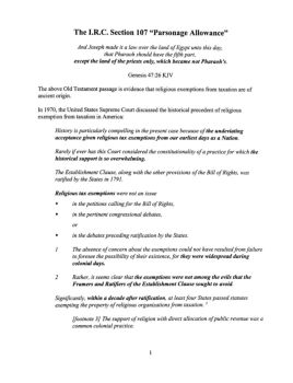 The I.R.C. Section 107 Parsonage Allowance-Guset User Flip PDF | AnyFlip