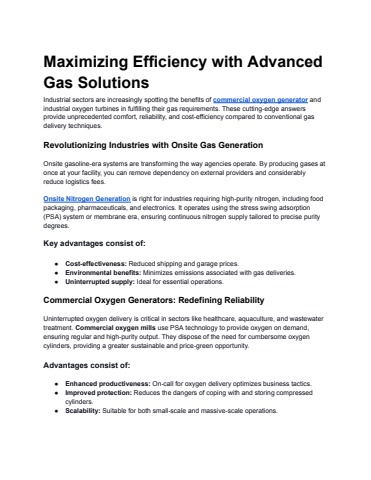 Maximizing Efficiency with Advanced Gas Solutions