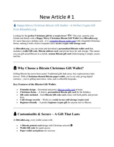 Themed Bitcoin Paper Wallet Gift Card – Christmas, Birthday, Holidays ...