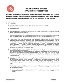 VALET PARKING SERVICE APPLICATION PROCEDURES - Guset User Flip PDF ...