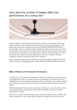How does the number of blades affect the performance of a ceiling fan ...