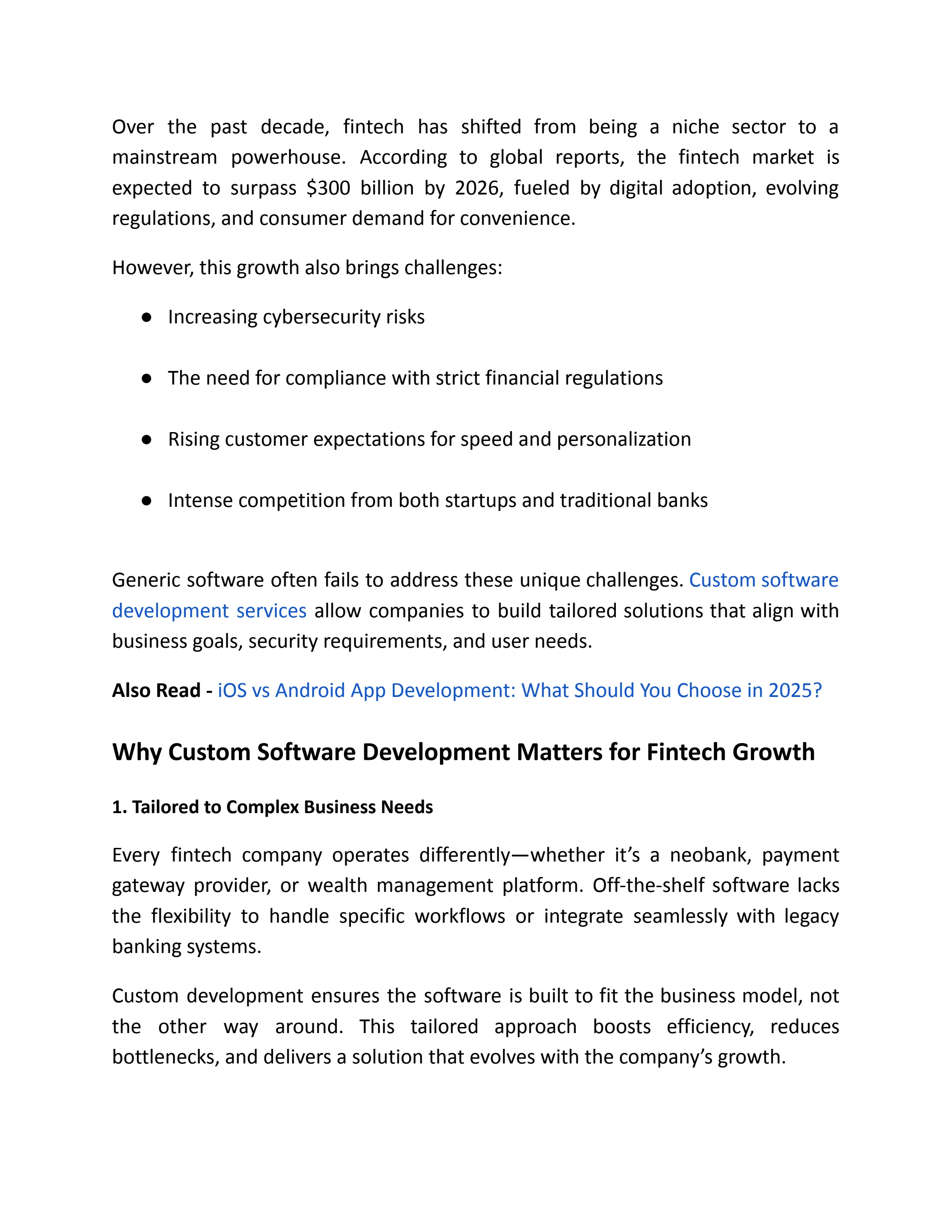 Why Fintech Companies Rely on Custom Software Development Services for ...