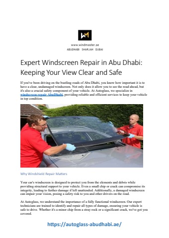 Windscreen Repair in Abu Dhabi - Autoglass Abudhabi Flip PDF | AnyFlip