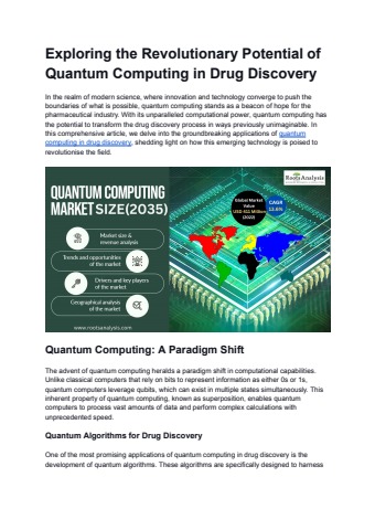 Exploring the Revolutionary Potential of Quantum Computing in Drug ...