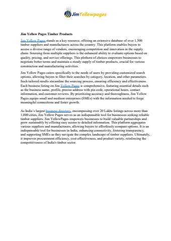 Jim Yellow Pages Timber Products