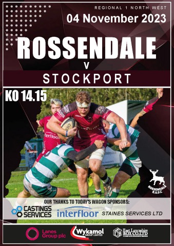 4th Nov 2023 - Match Day Programme - Rossendale RUFC Flip PDF | AnyFlip