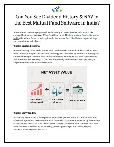 Can You See Dividend History & NAV in the Best Mutual Fund Software in ...