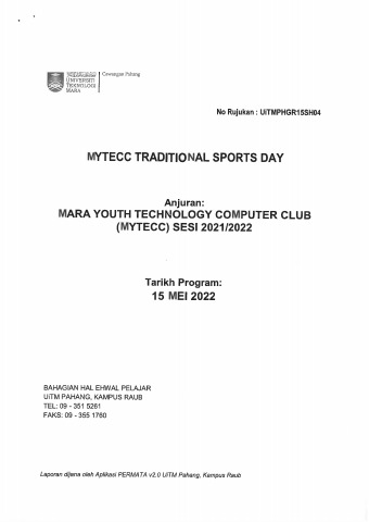 KERTAS KERJA MYTECC TRADISIONAL SPORTS DAY - asyrafsafiyya Flip PDF | AnyFlip