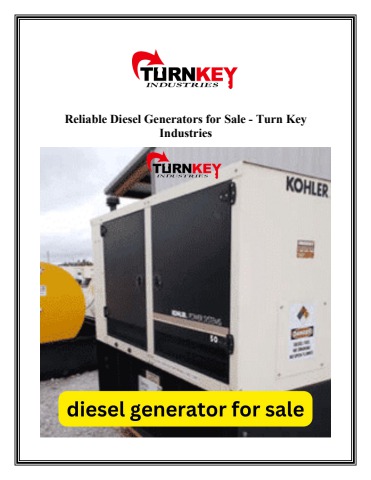 Reliable Diesel Generators for Sale - Turn Key Industries