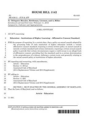 HOUSE BILL 1142 - Maryland General Assembly