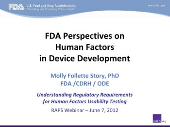 FDA Perspectives on Human Factors in Device Development - Guset User ...