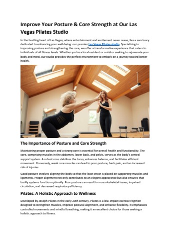 Improve Your Posture & Core Strength at Our Las Vegas Pilates Studio