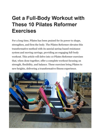 Get a Full-Body Workout with These 10 Pilates Reformer Exercises - Blue ...
