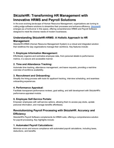 SkizzleHR_ Transforming HR Management with Innovative HRMS and Payroll ...
