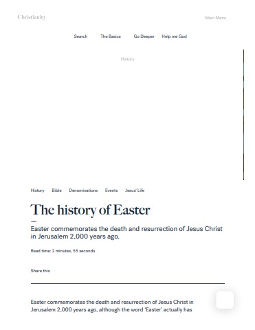 The history of Easter - Christianity