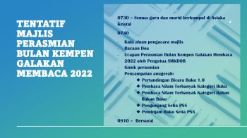tentatif majlis perasmian bulan kempen galakan membaca 2022 - g ...