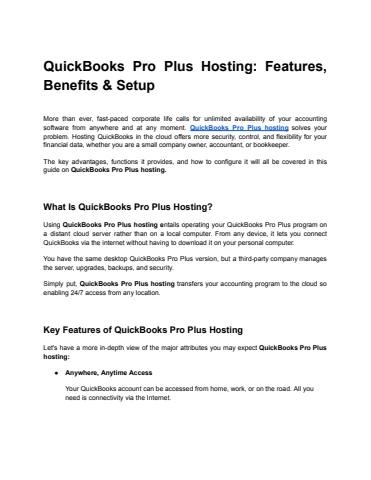 QuickBooks Pro Plus Hosting_ Features, Benefits & Setup