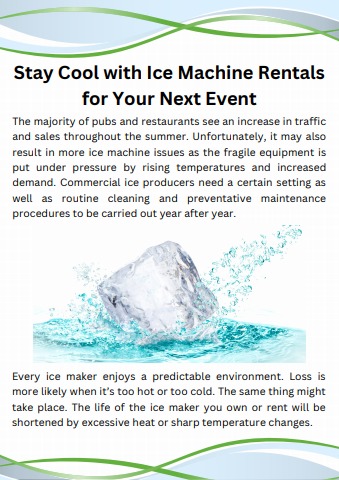 Stay Cool with Ice Machine Rentals for Your Next Event - Ice Machine ...