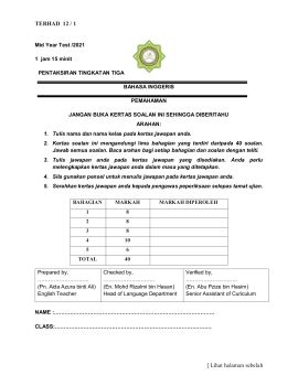 form 3 paper 1 mid year test - aidaazuraali82 Flip PDF | AnyFlip