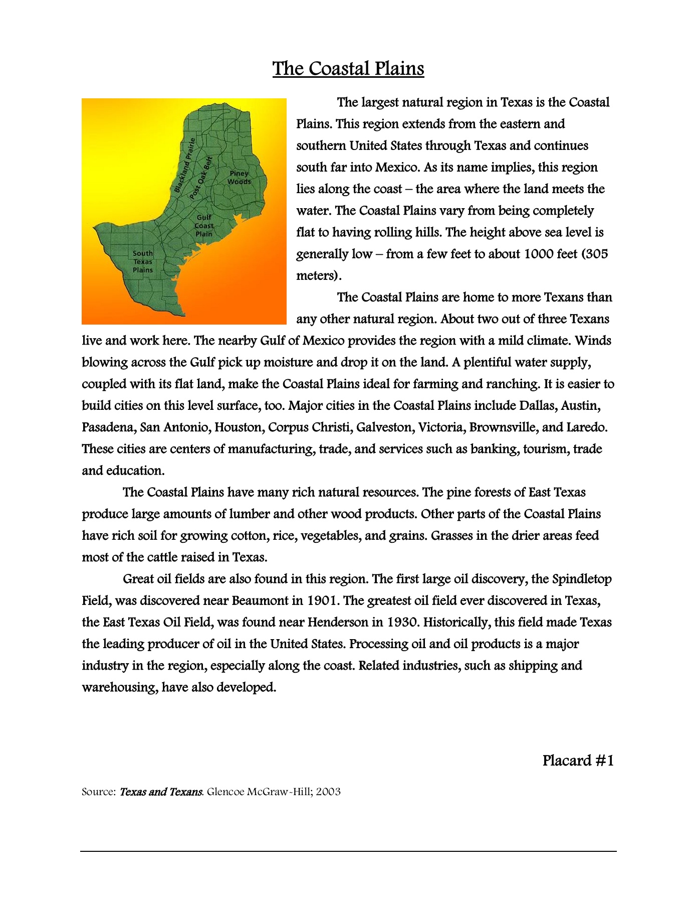 Texas Coastal Plains Geography