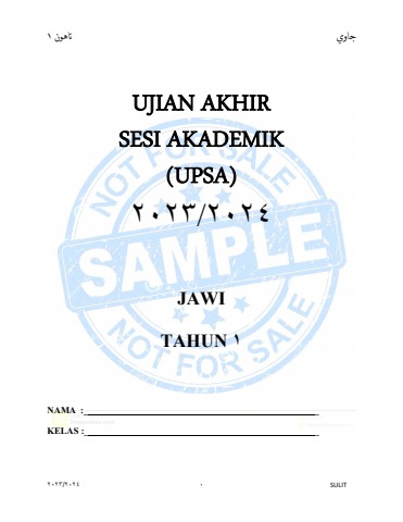 SAMPLE SOALAN JAWI UASA 2024 - Zuhairi Ani Flip PDF | AnyFlip