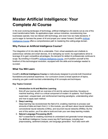 Master Artificial Intelligence_ Your Complete AI Course